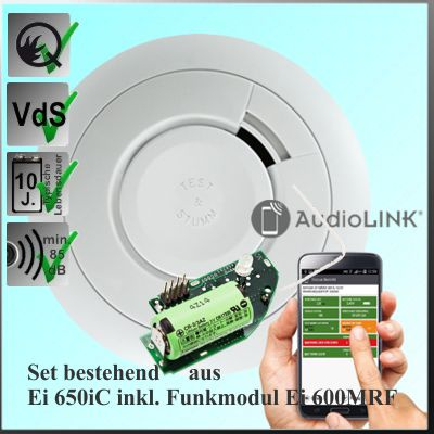 Rauchmelder der i-Serie Ei650ic inkl. Funkmodul Ei600mrf - Bundle - Ei ...
